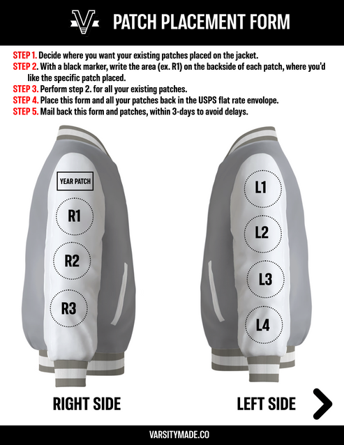 Patch Placement Form – Varsity Made